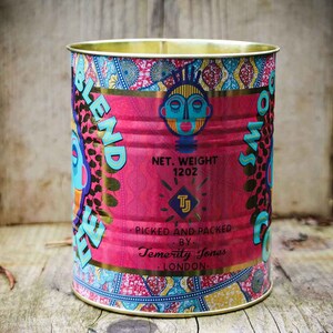 Retro Batik / Java / Tiki Party Storage Tin ~ Decorative Display Can ...