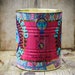 Retro Batik / Java / Tiki Party Storage Tin ~ Decorative Display Can ...