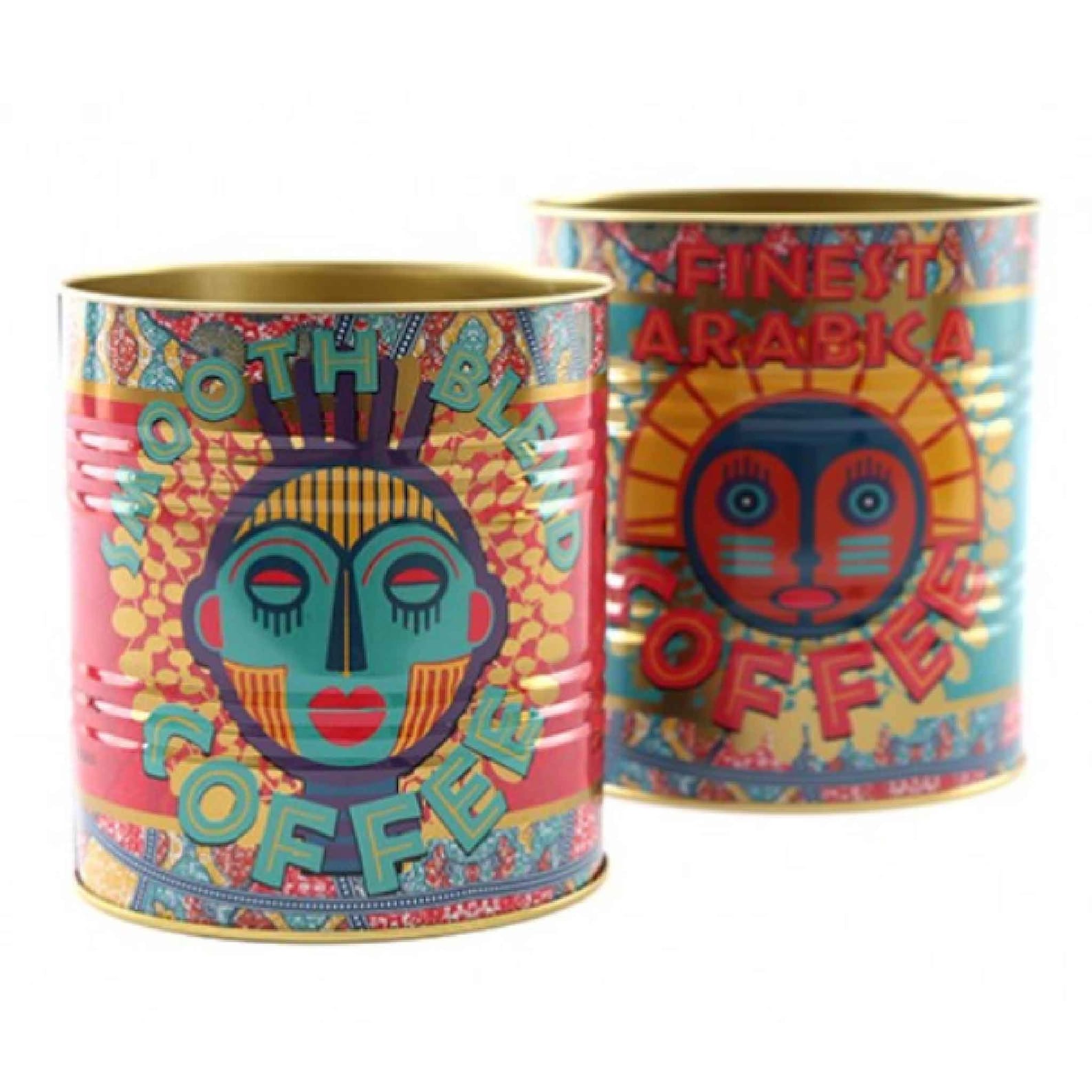 Retro Batik / Java / Tiki Party Storage Tin ~ Decorative Display Can ...