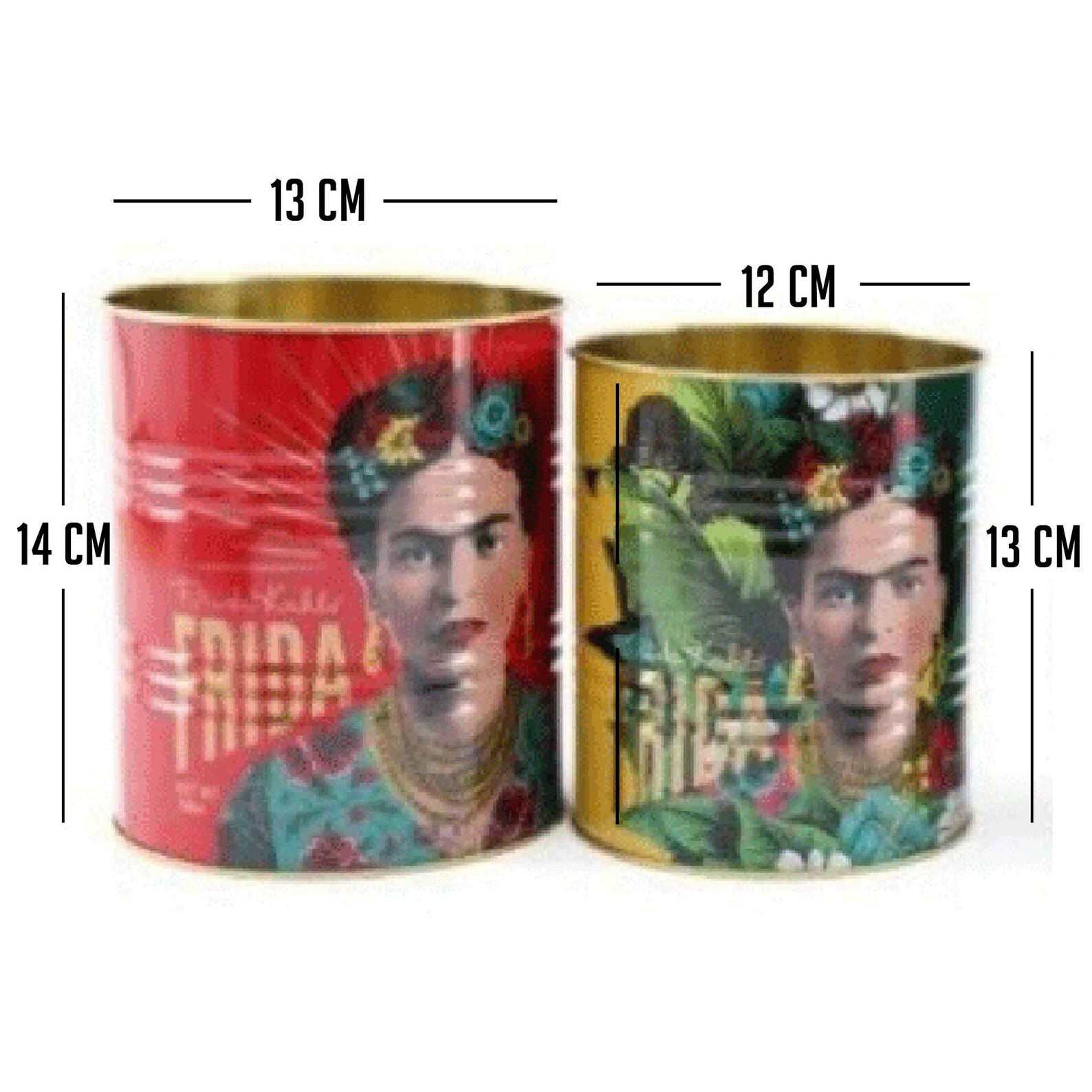 Frida Kahlo Retro Tin Cans / Mexican Planters / Vintage Tins / Kitchen ...