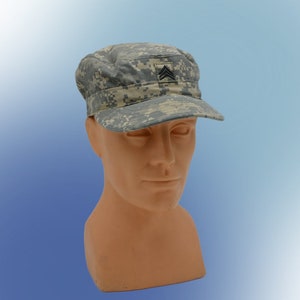 US Army Patrol Cap, UCP Camouflage, Rank of Sergeant OR-5, Size 7 1/2 ...