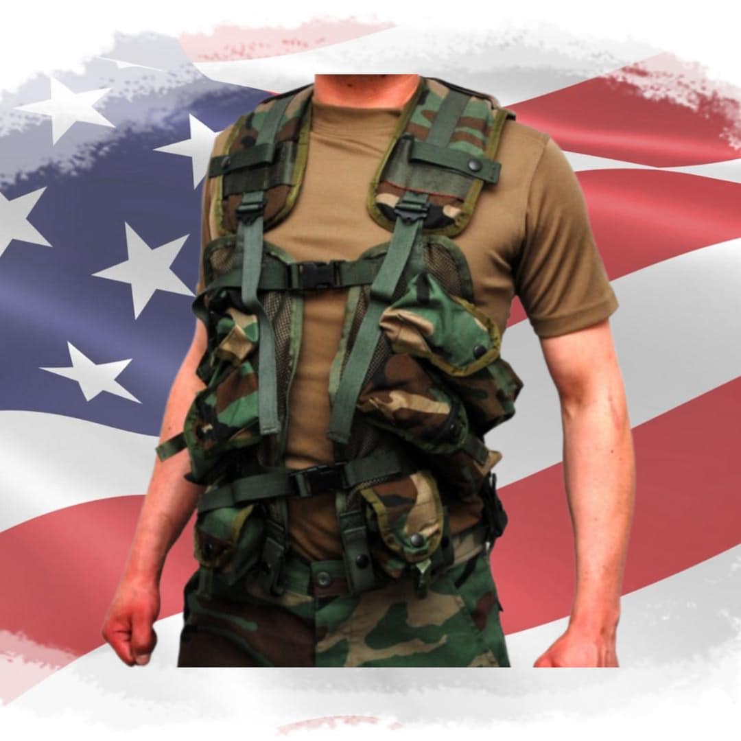 VTLBE Woodland US Army Tactical Vest Very Good Condition, 6 Pockets ...