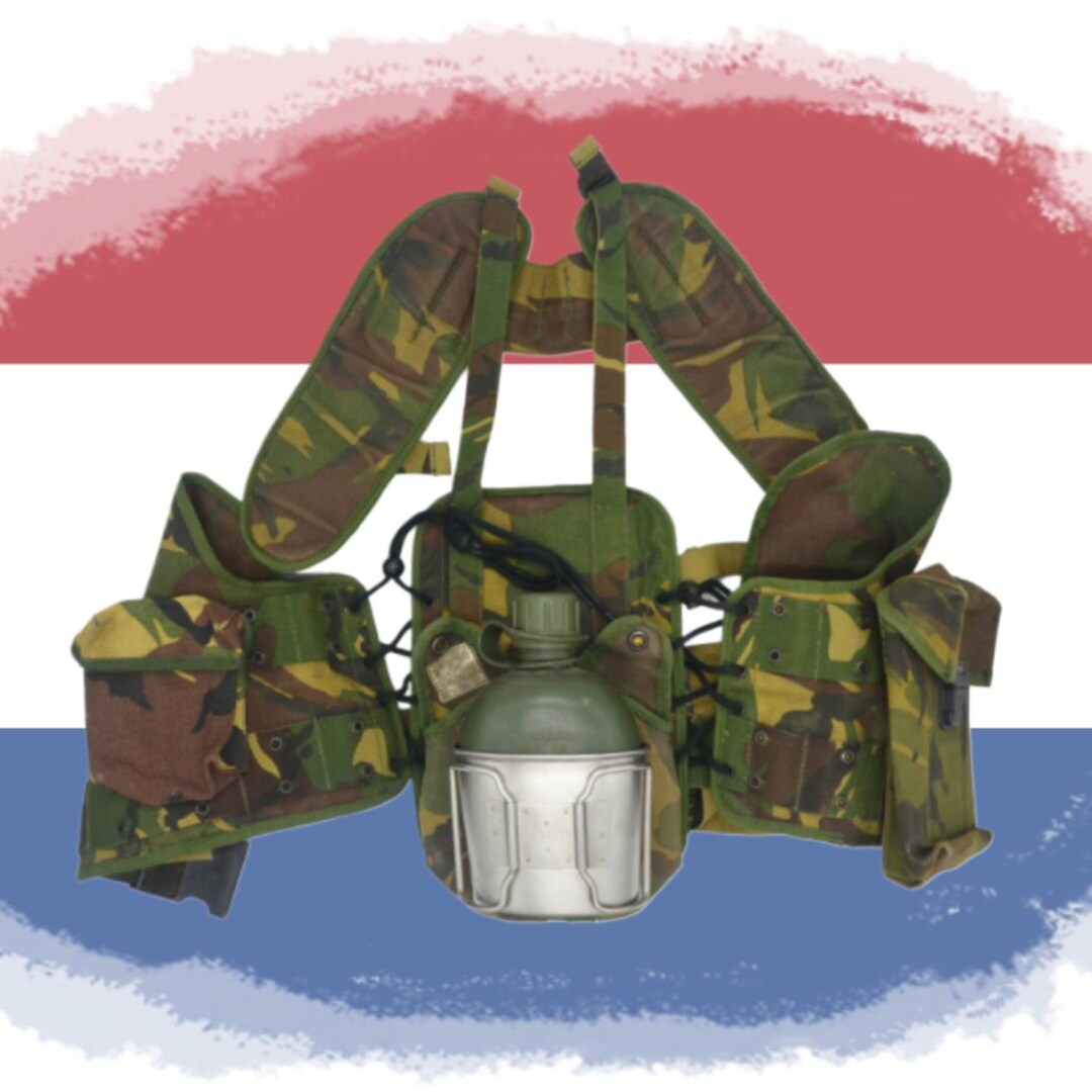 Dutch Army M93 DPM Tactical Vest + 3 Ammunition Pouches, Canteen, Cup ...