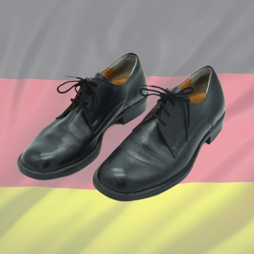 Vintage Genuine German Army Bundeswehr Black Leather Dress Shoes Made ...