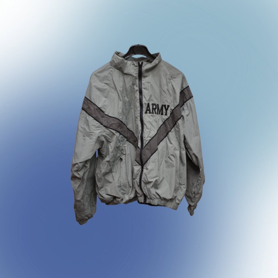 Sporty Rain Jacket, Army With Reflectors, Military Surplus, Physical ...