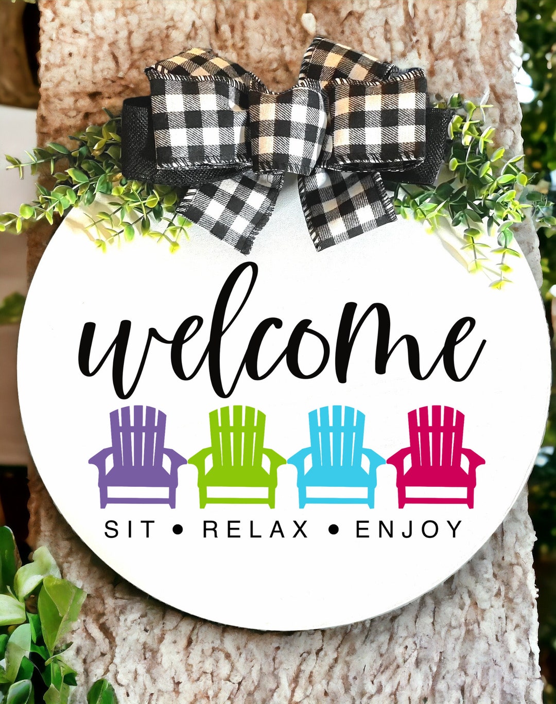 Welcome Sit Relax Enjoy, Adirondack Chairs, Summertime, Porch Decor ...