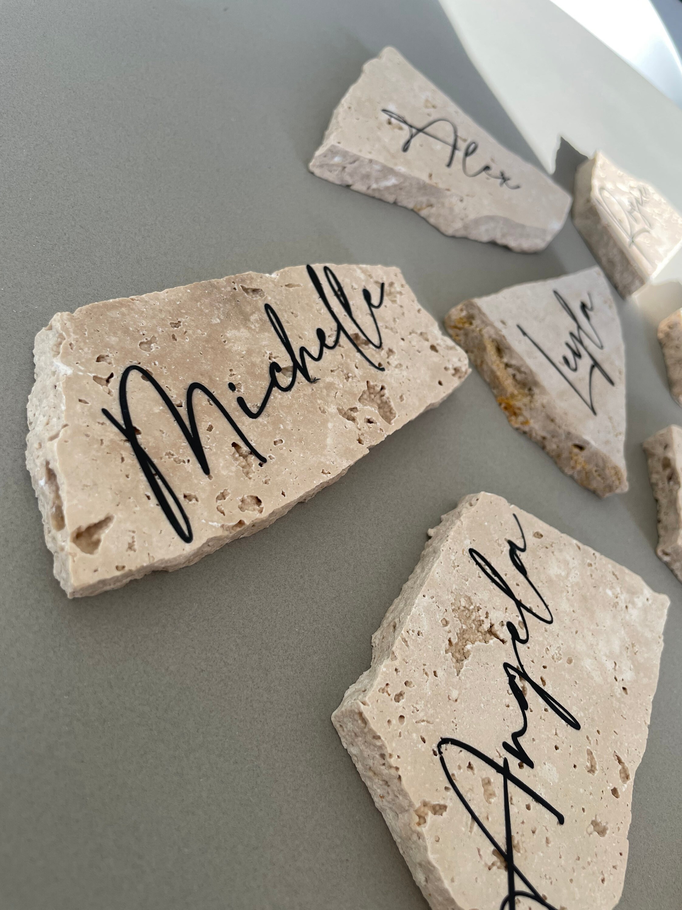 Travertine Stone Place Cards | Wedding | Bridal Shower | Engagement ...