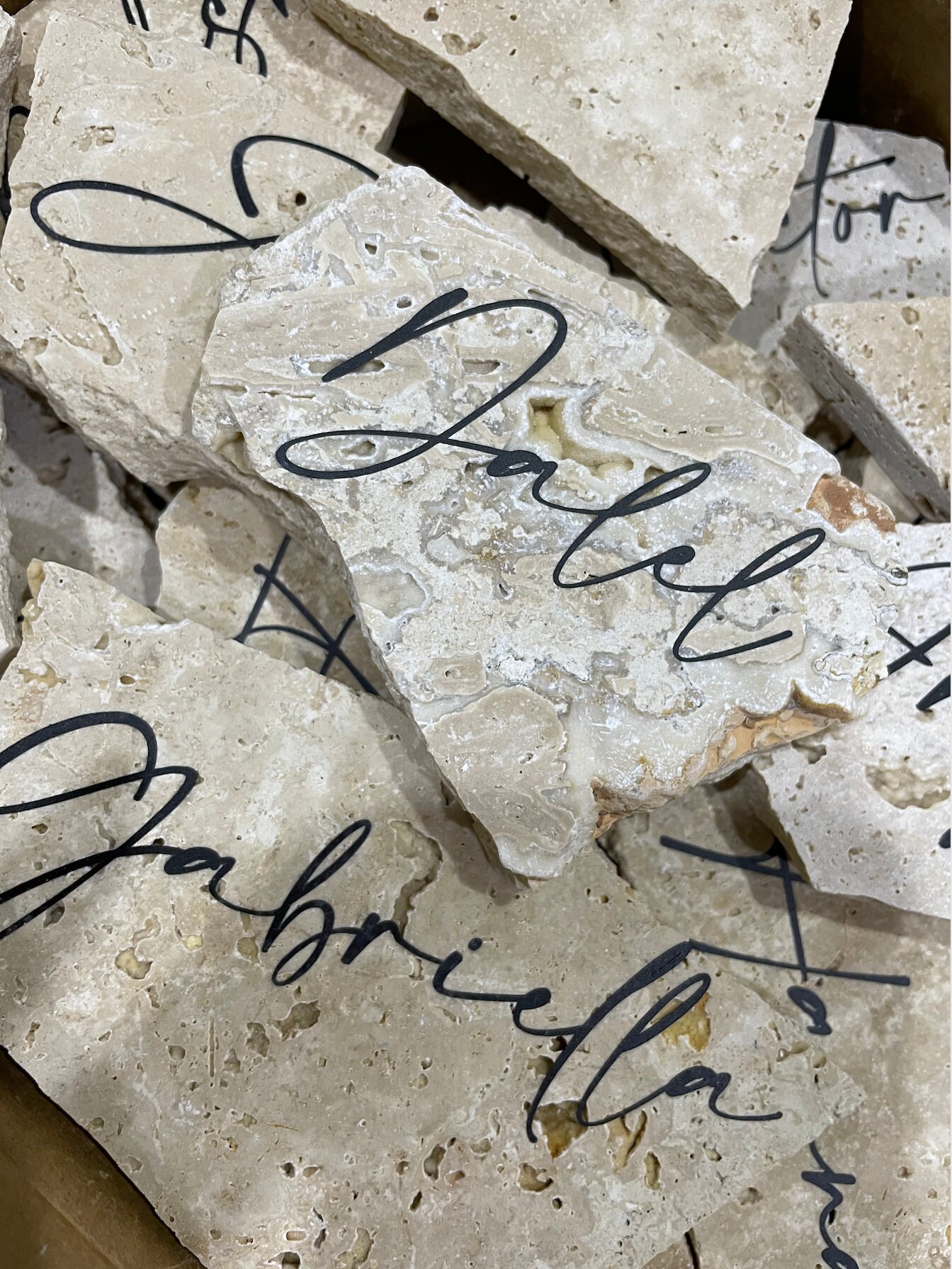 Travertine Stone Place Cards | Wedding | Bridal Shower | Engagement ...