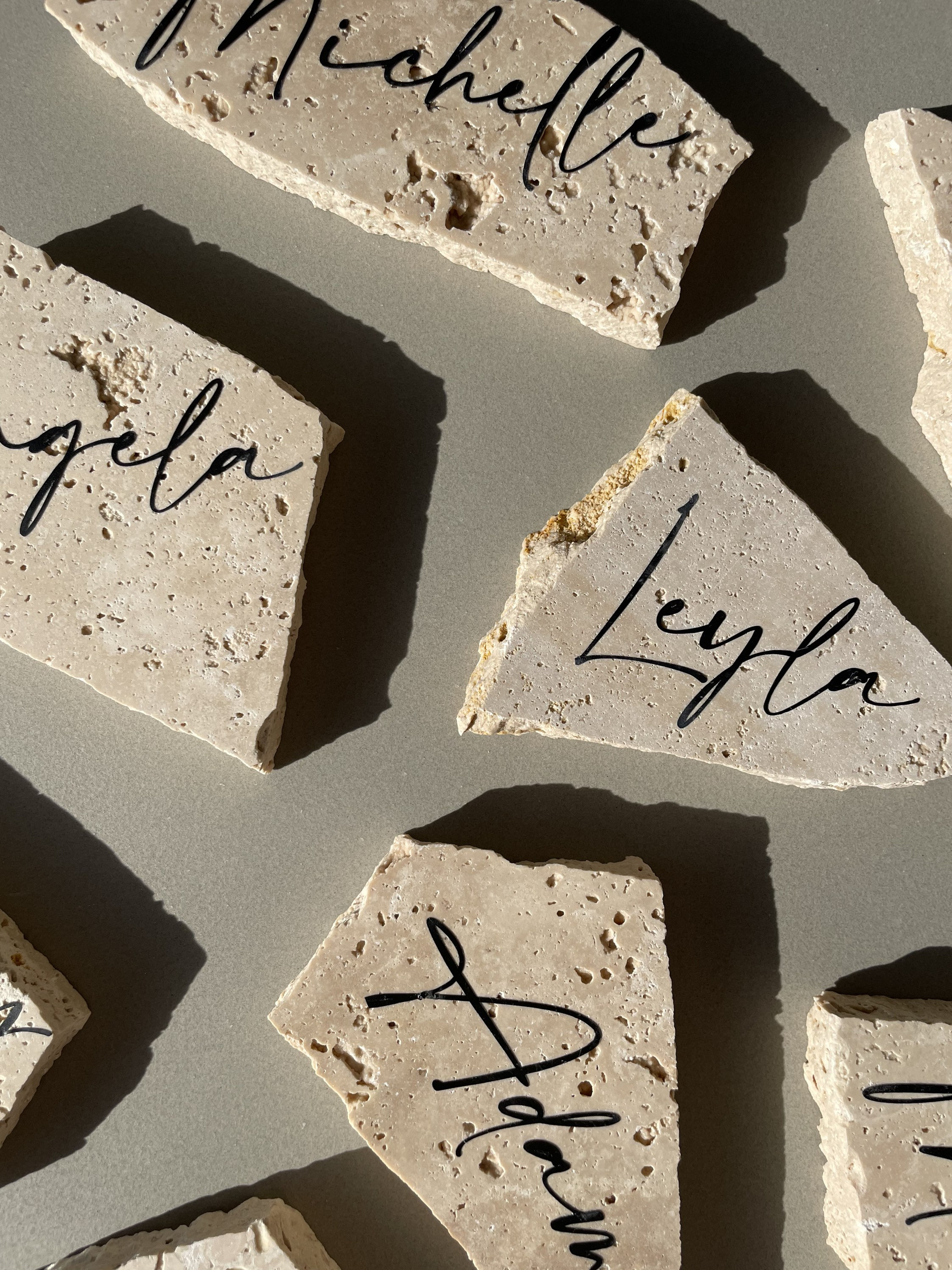 Travertine Stone Place Cards | Wedding | Bridal Shower | Engagement ...