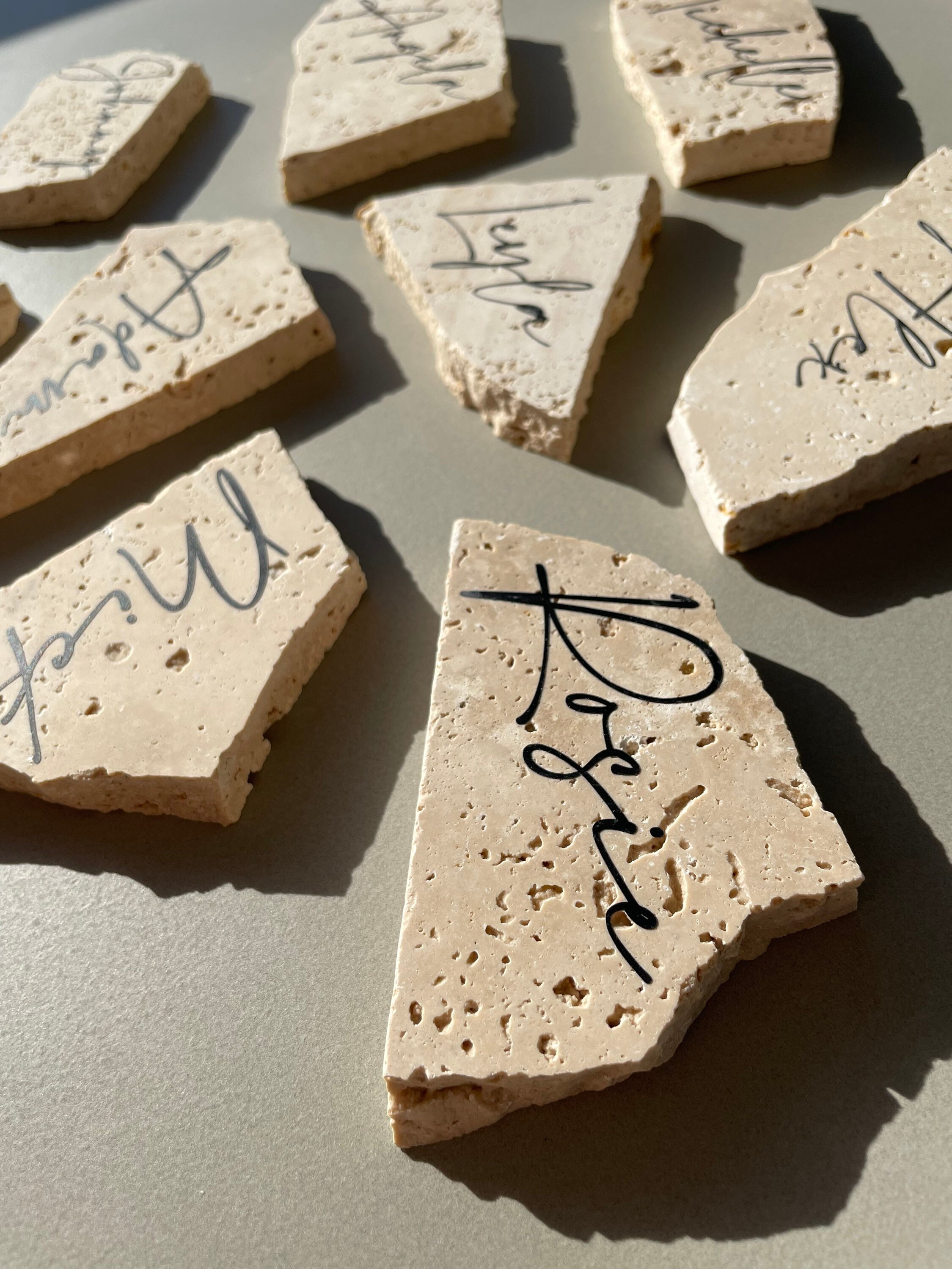 Travertine Stone Place Cards | Wedding | Bridal Shower | Engagement ...