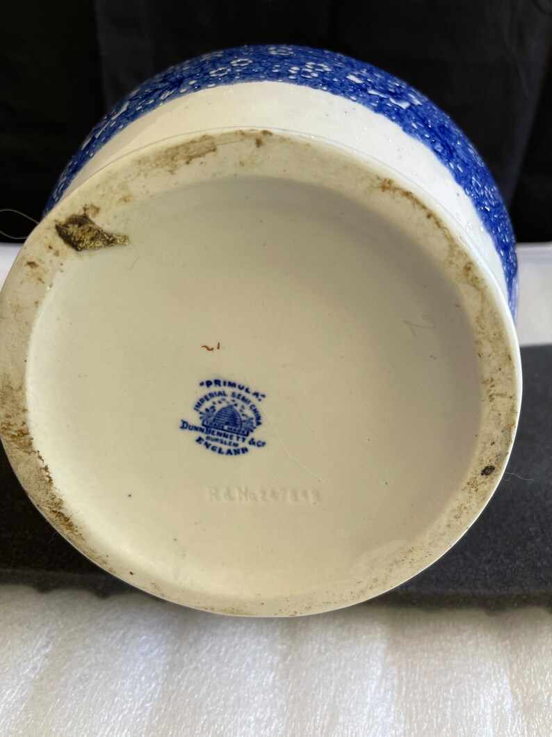 1800’s Impressive Dunn Bennett & Co. Antique White With Blue Floral ...