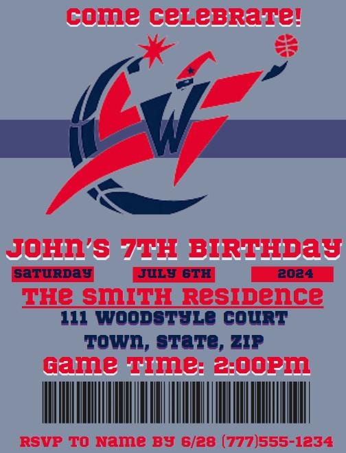 NBA Themed Birthday Party Invitations Score Big on Fun - Etsy