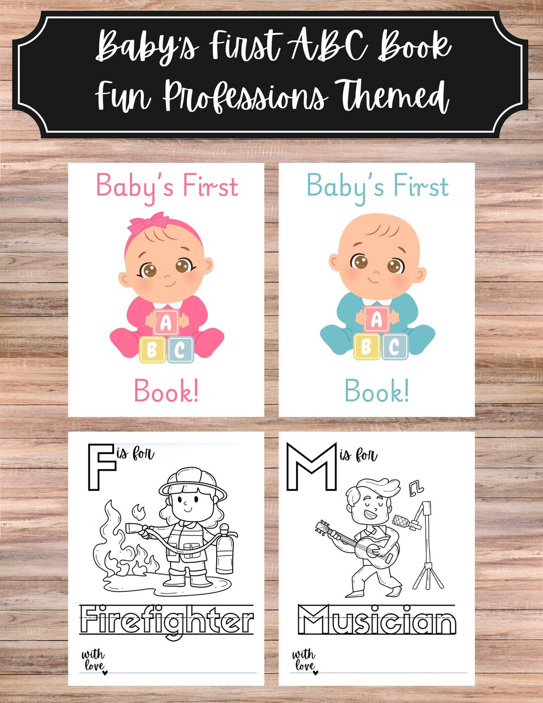 ABC Baby Shower Coloring Book – Printable Download, Baby Shower ...