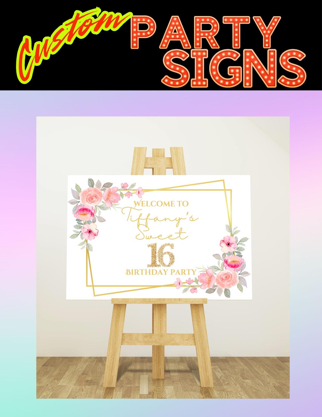 Custom Party Entrance Sign Personalized Welcome Sign for Birthdays ...