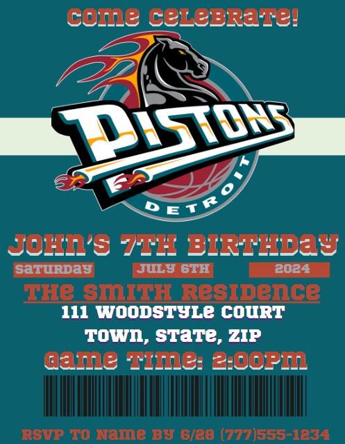 NBA Themed Birthday Party Invitations Score Big on Fun - Etsy