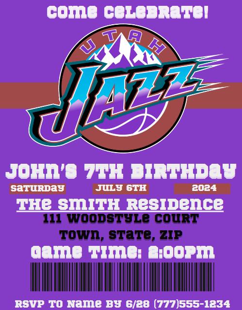 NBA Themed Birthday Party Invitations Score Big on Fun - Etsy