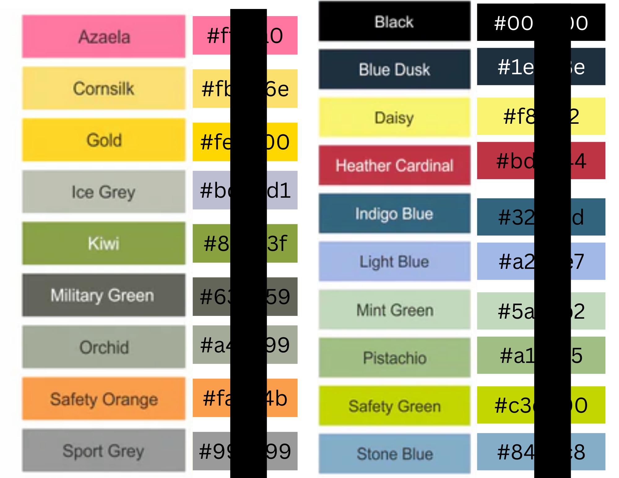 Gildan T-shirt Hex Color Code Accurate Hex for Mockups Match Gildan ...