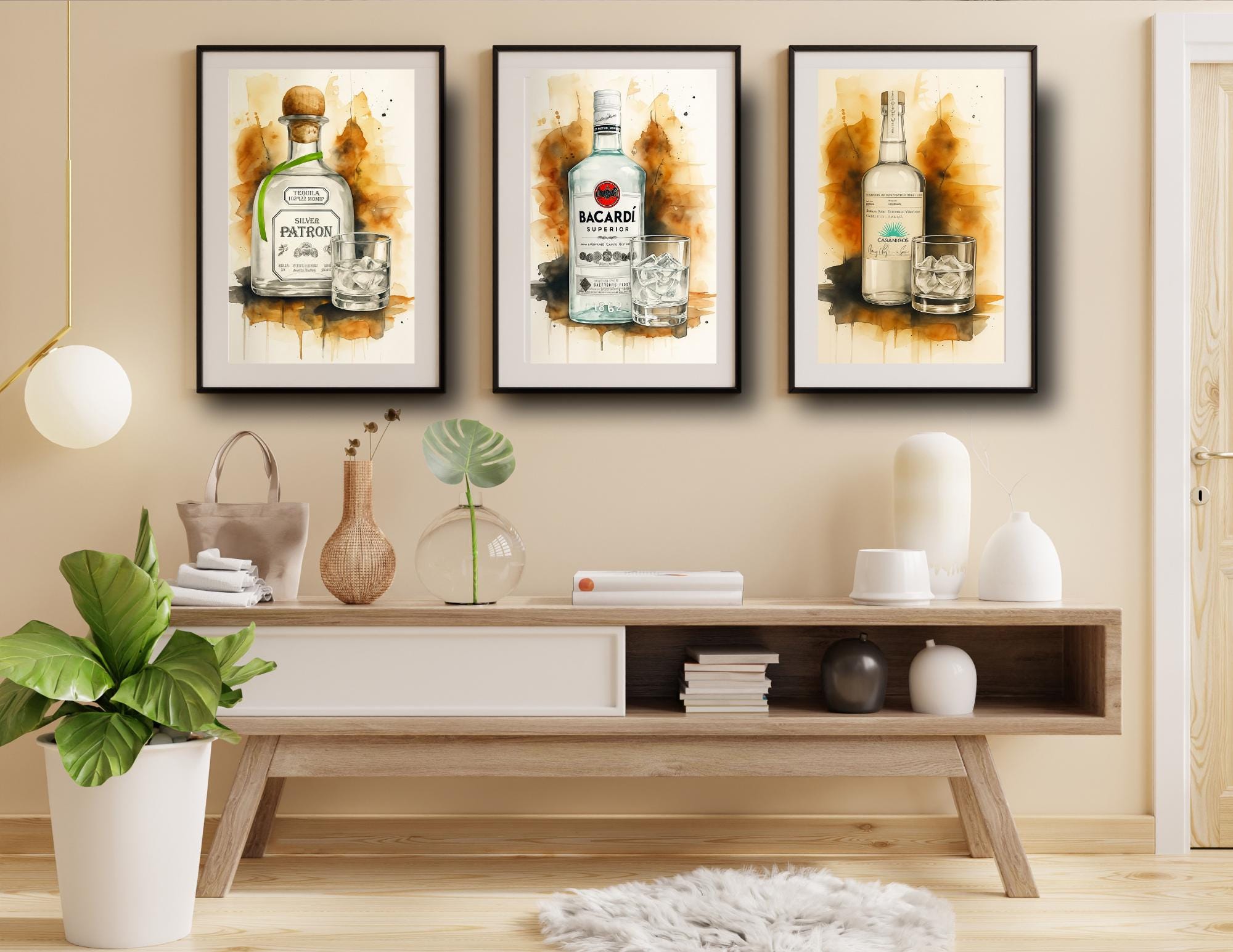 Watercolor Alcohol Bottle Clipart Liquor & Cocktail Drink Art Hennessy ...