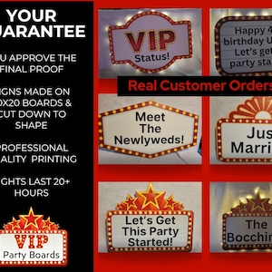 Custom Wedding Reception / Party Entrance Sign, VIP Bottle Service Sign ...