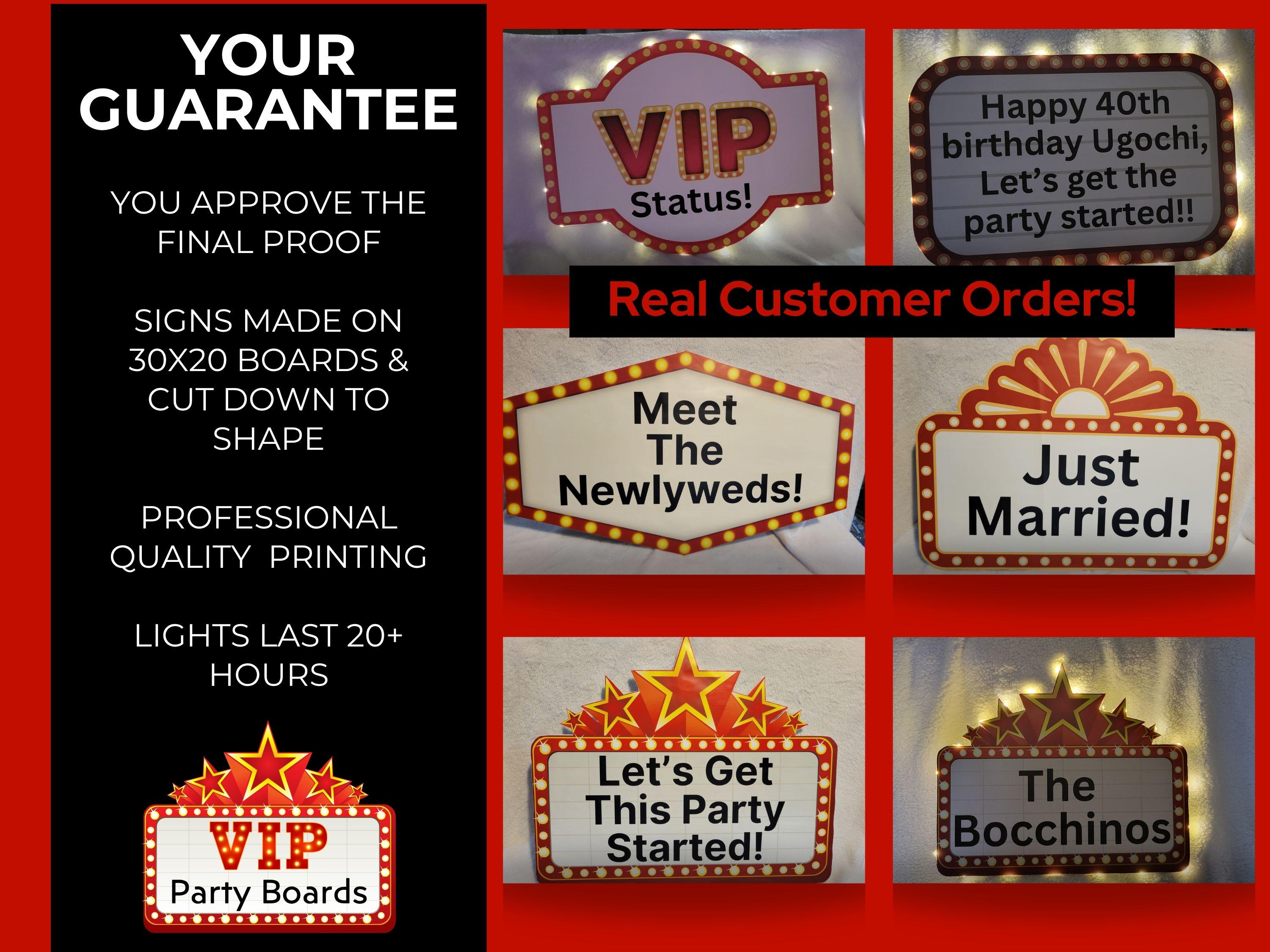 Custom Wedding Reception / Party Entrance Sign, VIP Bottle Service Sign ...