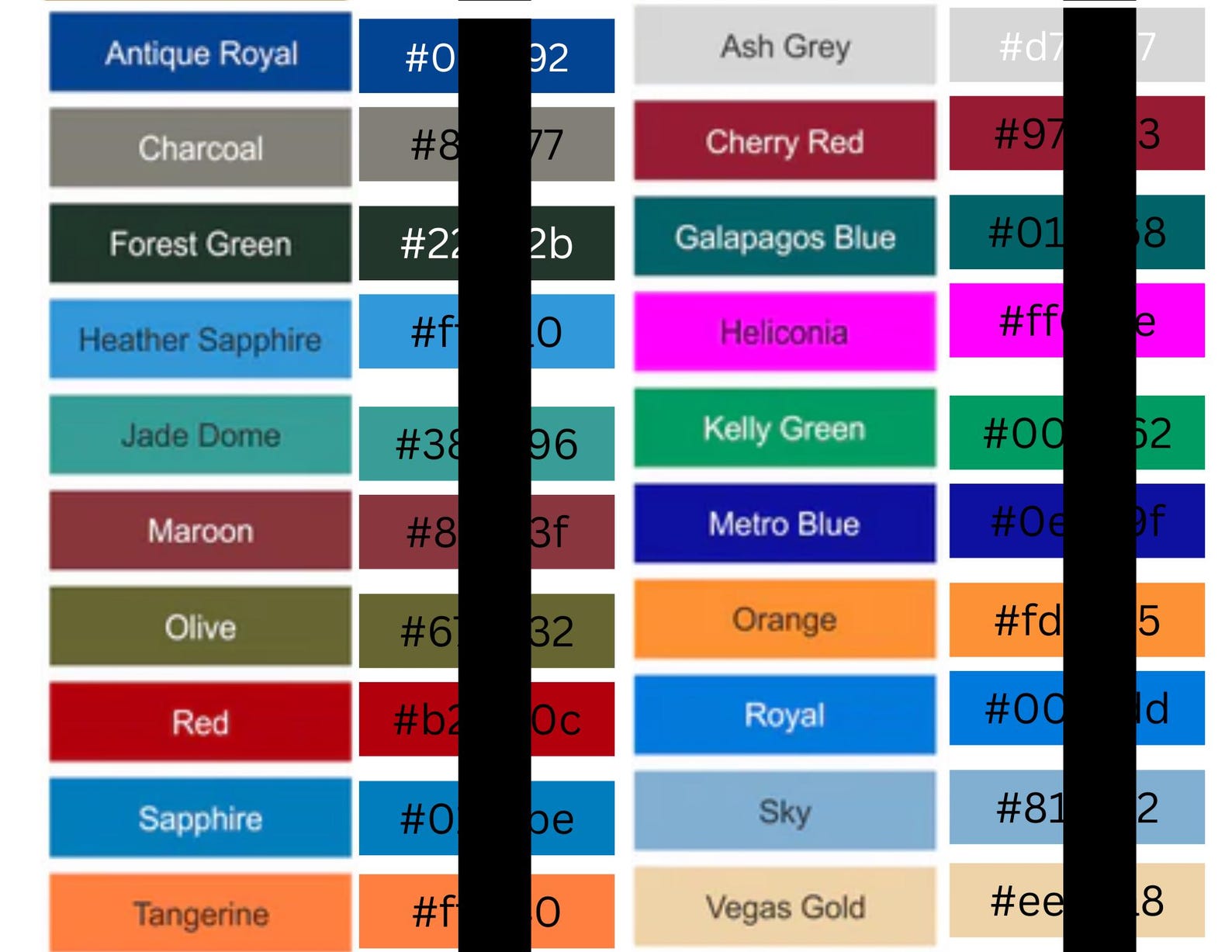 Gildan T-shirt Hex Color Code Accurate Hex for Mockups Match Gildan ...