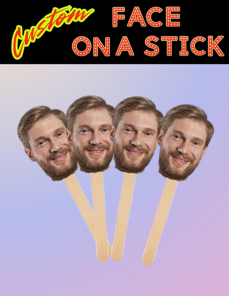 Face on A Stick Custom Big Head Cutouts Fat Head Face Fan Bachelorette ...