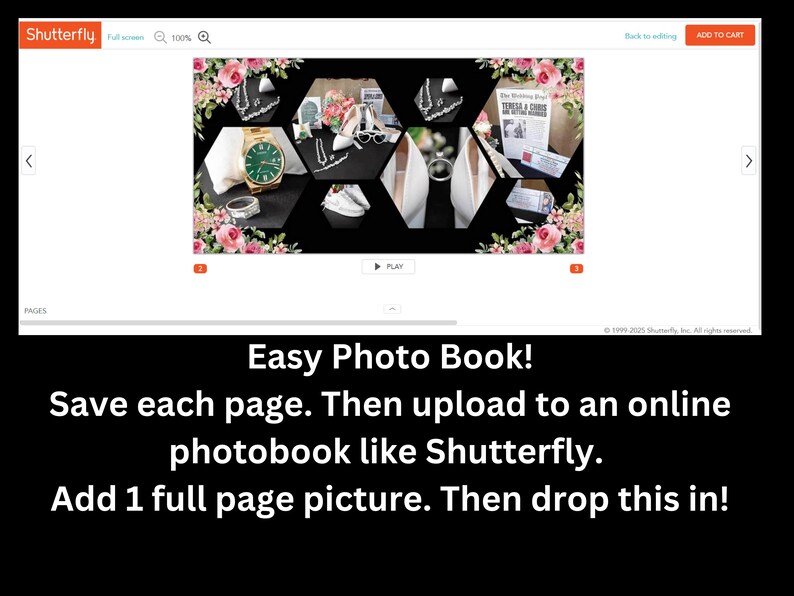 Custom Wedding Photo Book Template | Personalized Memory Book | Elegant ...