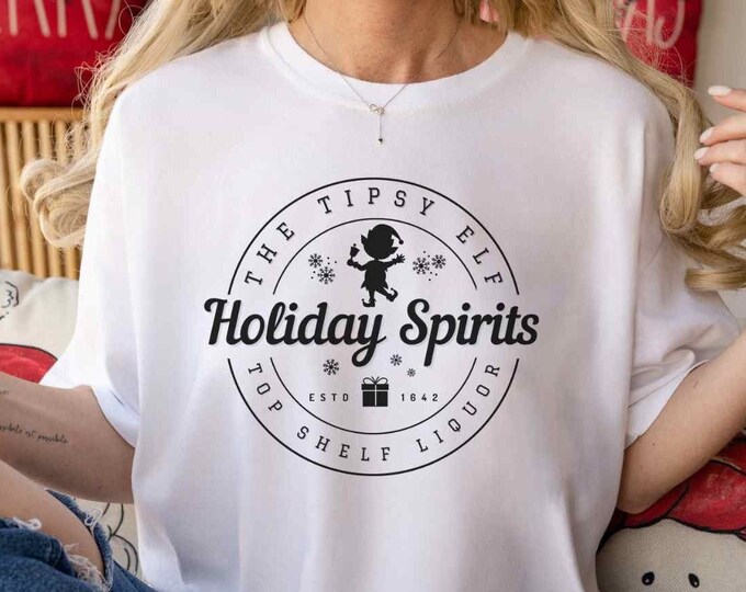 The Tipsy Elf Holiday Christmas Shirt | Christmas Gift | Christmas ...