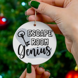 Escape Room Genius Ornament, Mysteries, Solve Puzzles, Gamers, Virtual ...