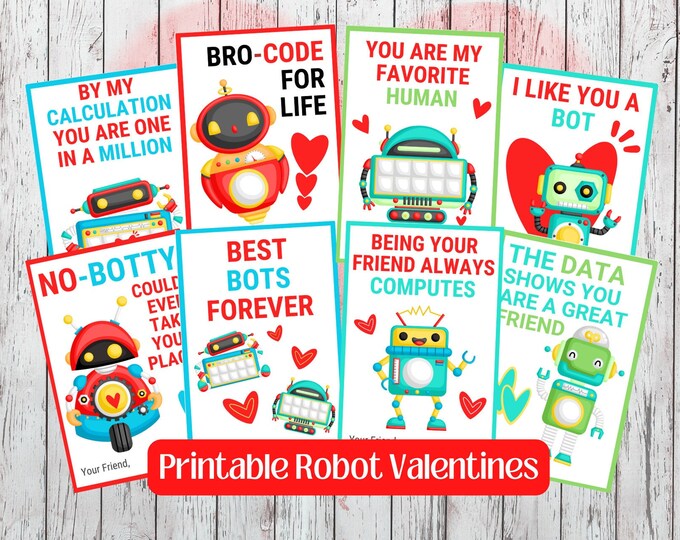 Robot Kids Valentines, School Valentine, Classroom Valentines, Class ...