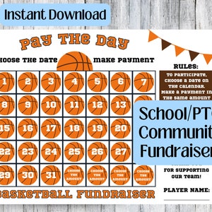 Pay the Day Basketball Fundraiser | Cash Calendar | School PTO ...