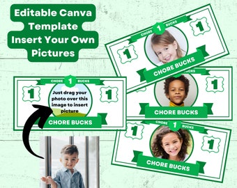 Editable Daddy Dollars, Behavior Bucks, Chore Bucks, Student Teacher ...