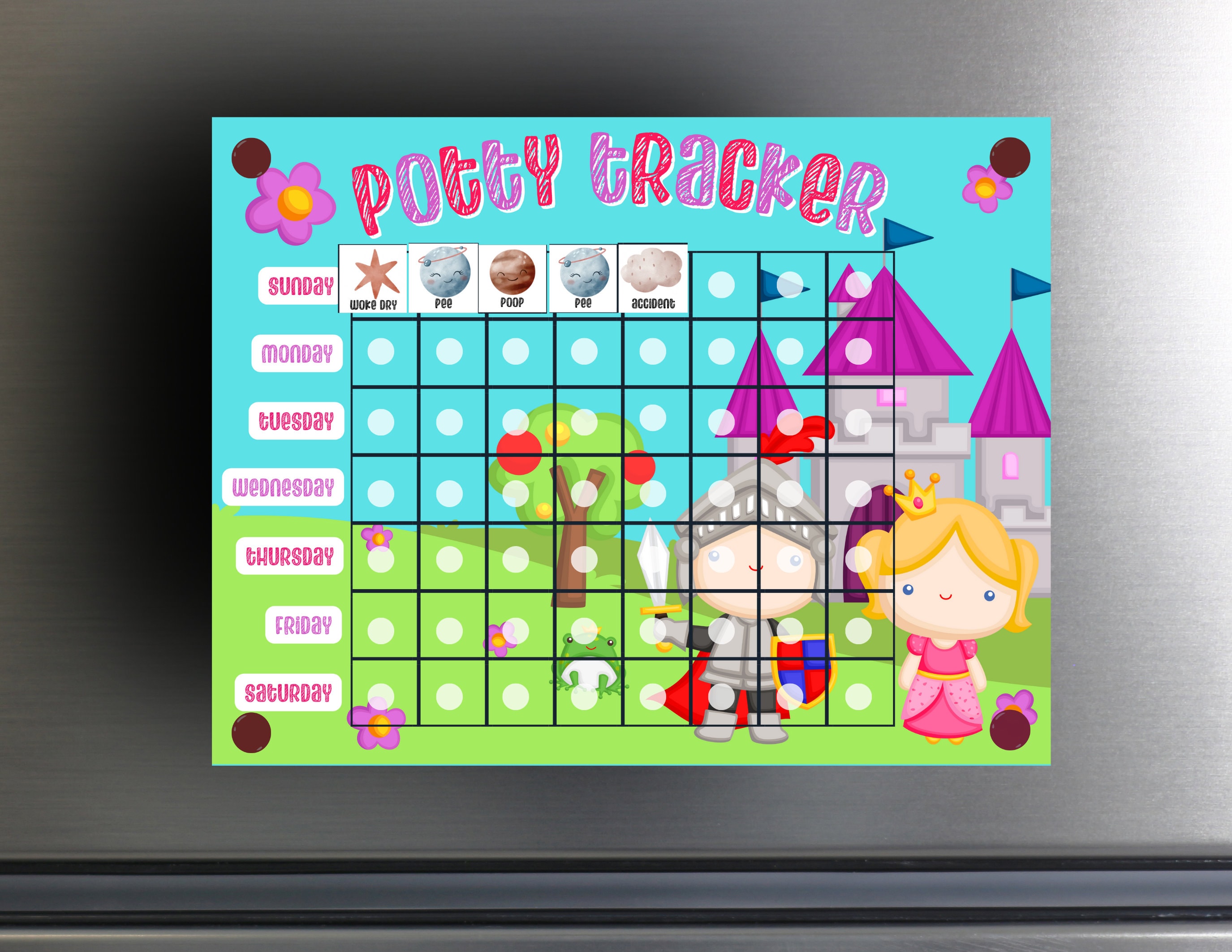 Princess Potty Training Chart | Toddler Potty Chart | Responsibility ...