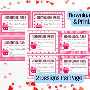 Valentine's Day Kids Homework Pass, Elementary School Teacher, Back to ...