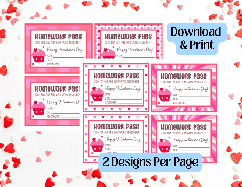 Valentine's Day Kids Homework Pass, Elementary School Teacher, Back to ...