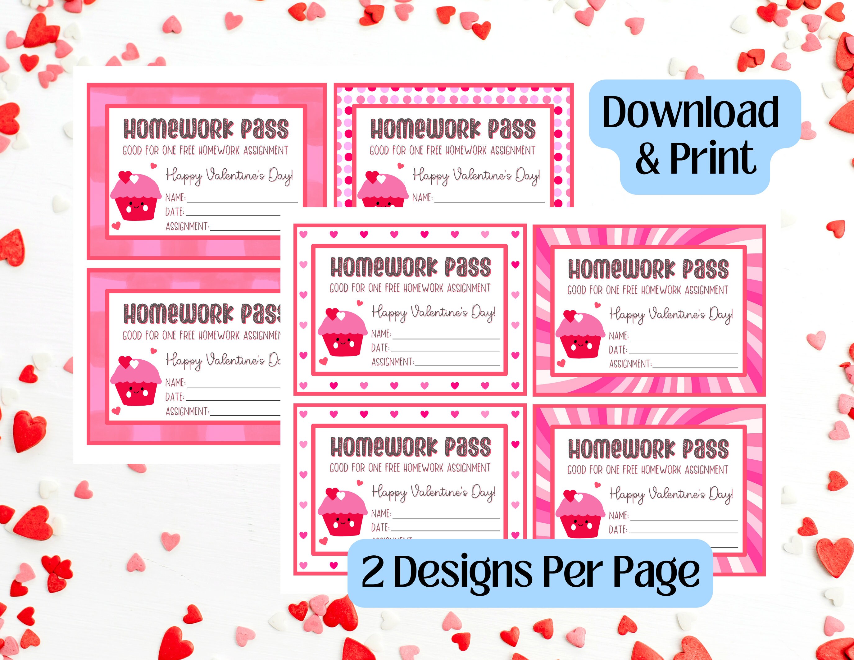 Valentine's Day Kids Homework Pass, Elementary School Teacher, Back to ...