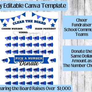 Cheer Fundraiser Clear the Board | Pick A Date to Donate | Black Out My ...