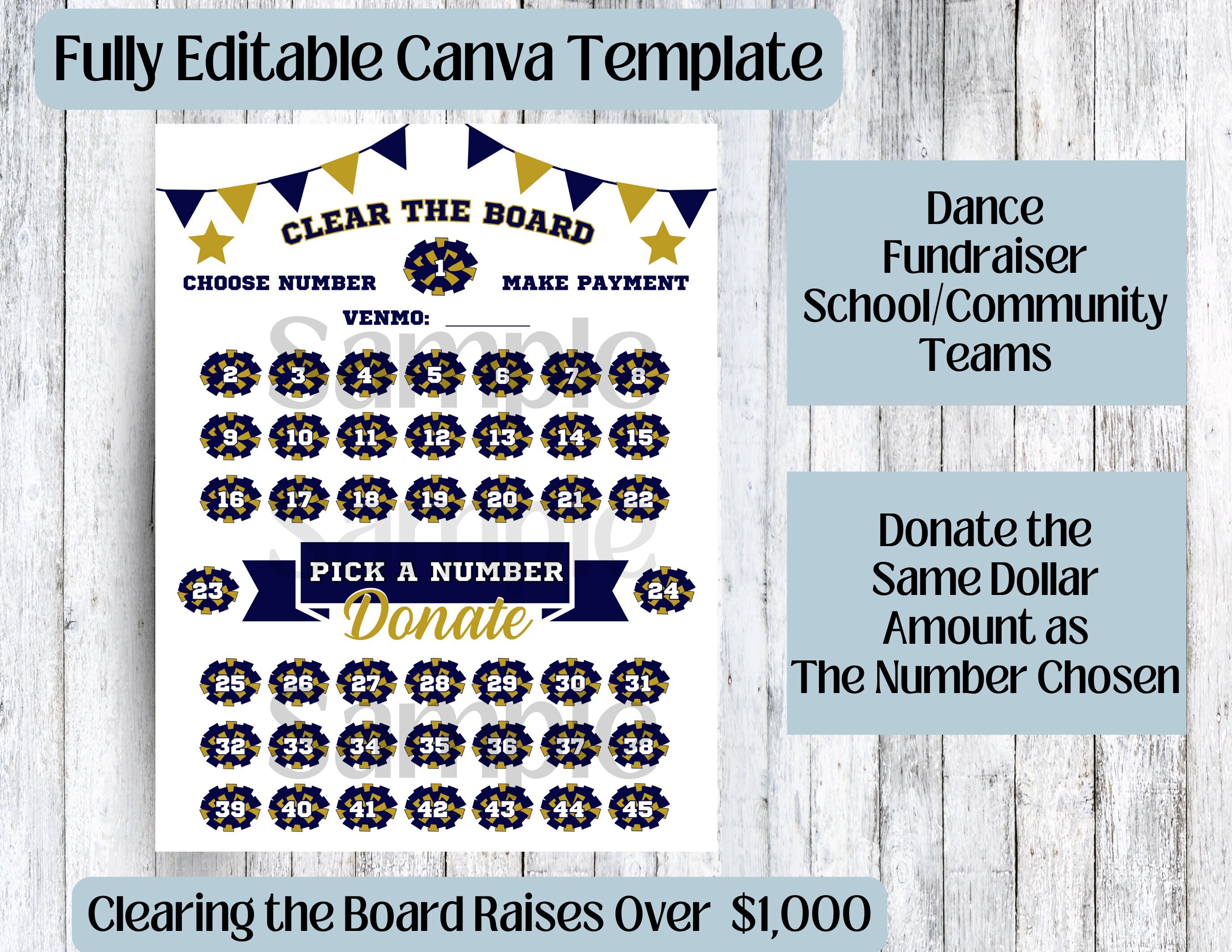 Dance Fundraiser Clear the Board Pick A Date to Donate Black Out My ...