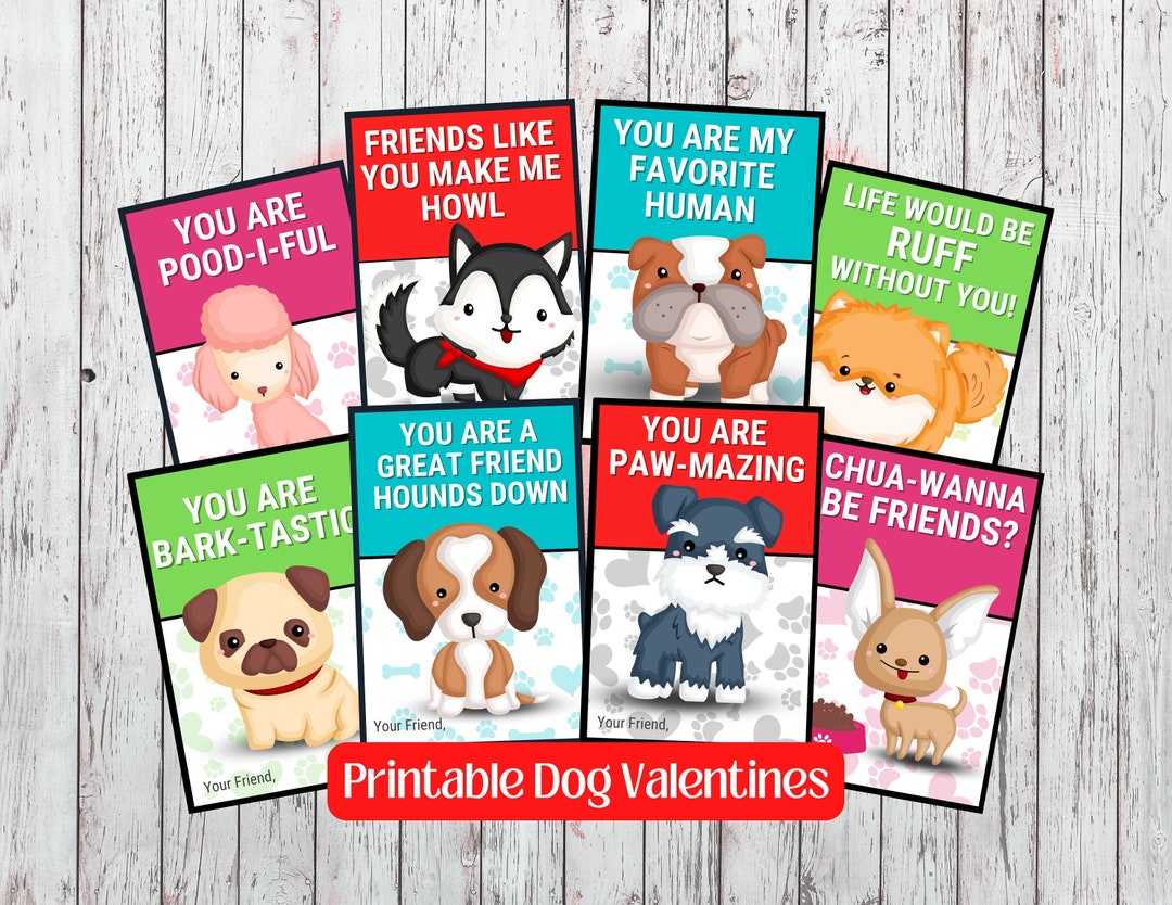 Dog Valentines for Kids, School Valentines, Class Valentines, Valentine ...