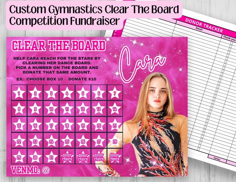 Clear the Board Gymnastics Custom Photo Fundraiser Pick A - Etsy