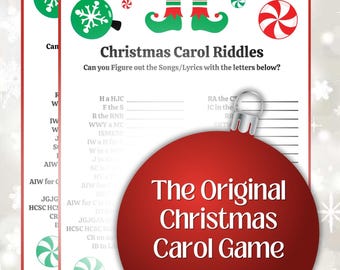 Christmas Carol Song Game, Letter Riddle, Carol Finish the Lyric Game ...