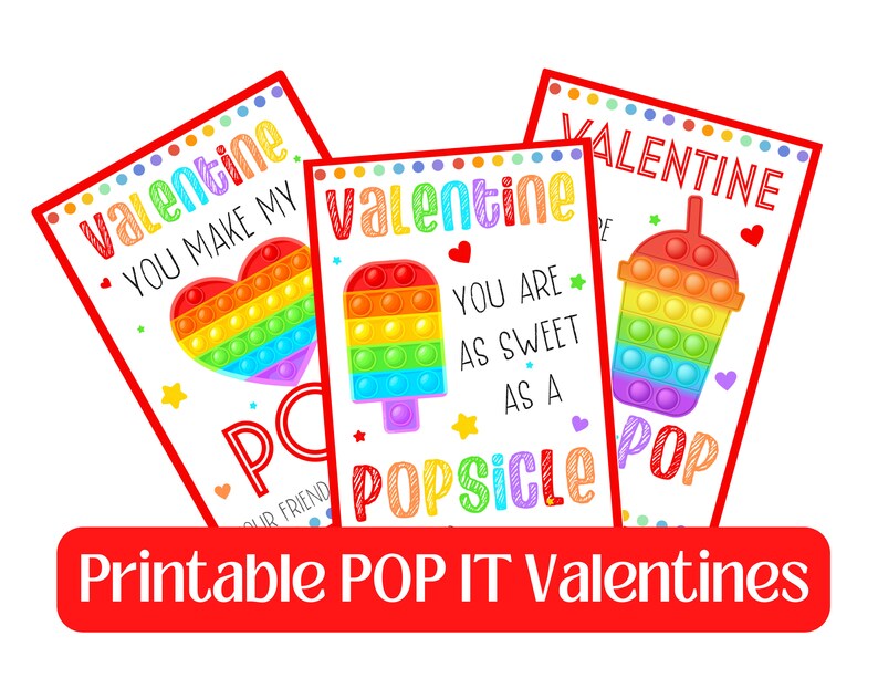 POP IT Valentines for Kids, School Valentines, Class Valentines ...