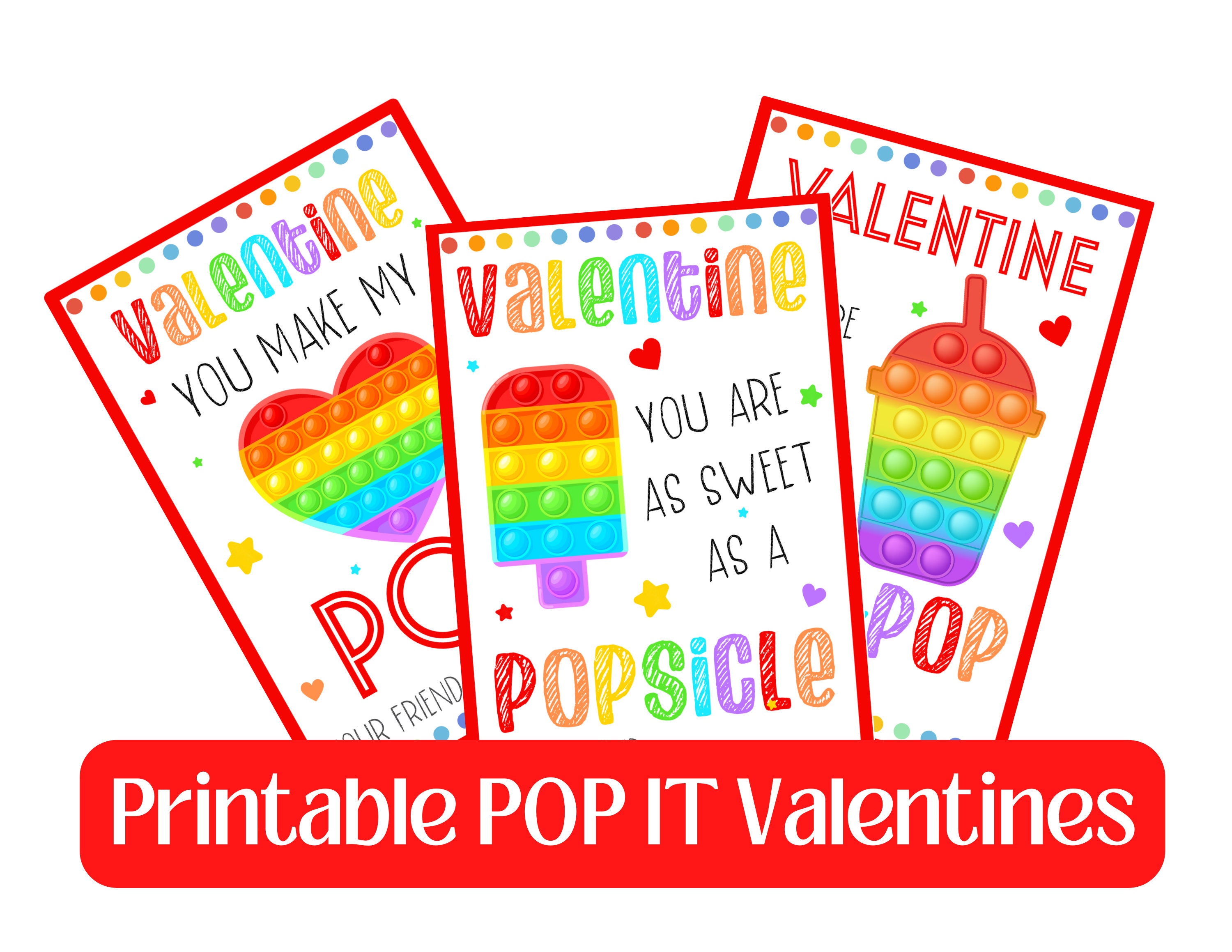 POP IT Valentines for Kids, School Valentines, Class Valentines ...