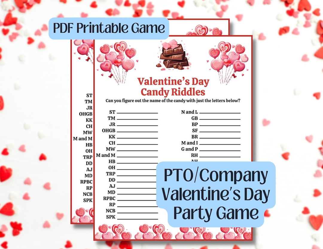 Valentines Kid Games | Printable Party Games | Valentine's Drinking ...