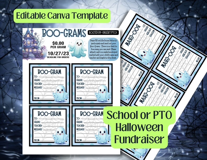 Halloween Ghost Candy Gram | School Daycare Fundraiser PTA PTO ...