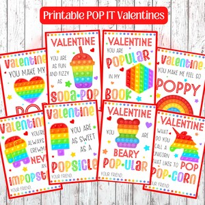 POP IT Valentines for Kids, School Valentines, Class Valentines ...