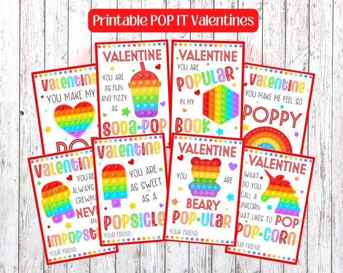 POP IT Valentines for Kids, School Valentines, Class Valentines ...