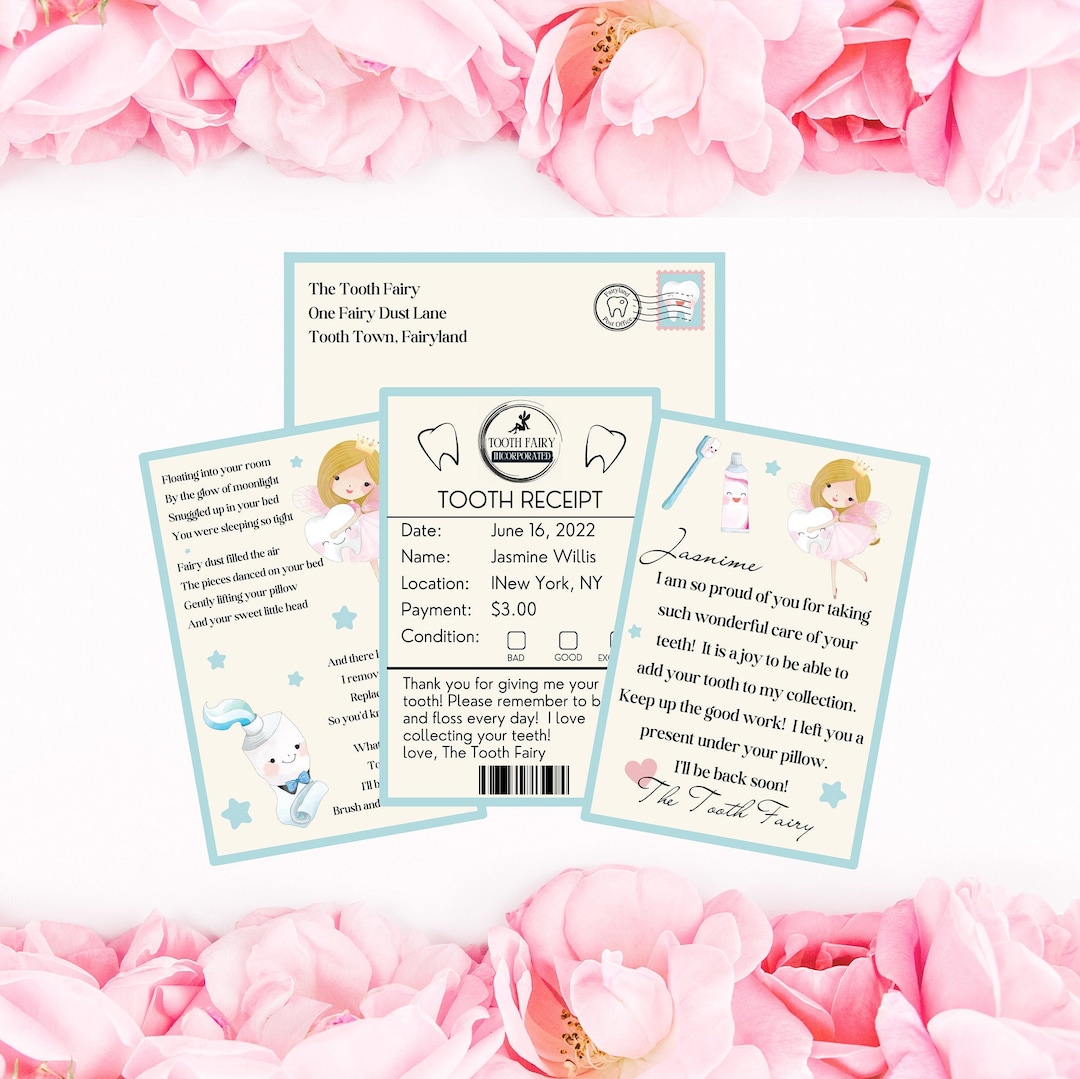Tooth Fairy Whimsical Editable Template, Tooth Fairy Letter, Poem ...