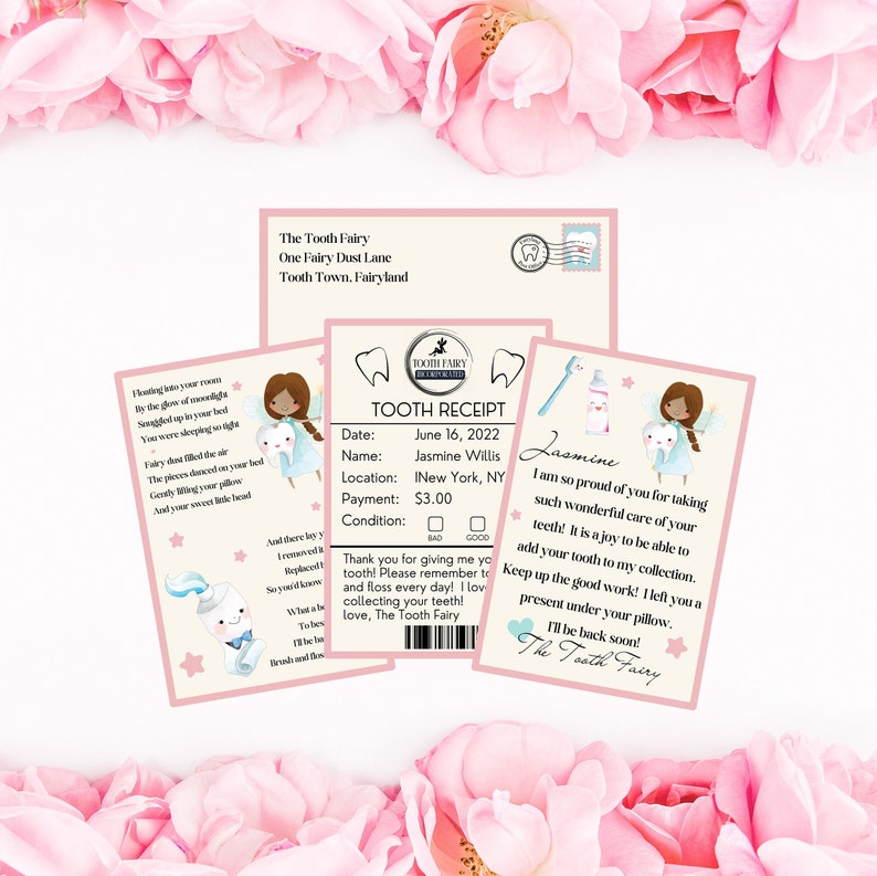 Tooth Fairy Whimsical Editable Template, Tooth Fairy Letter, Poem ...