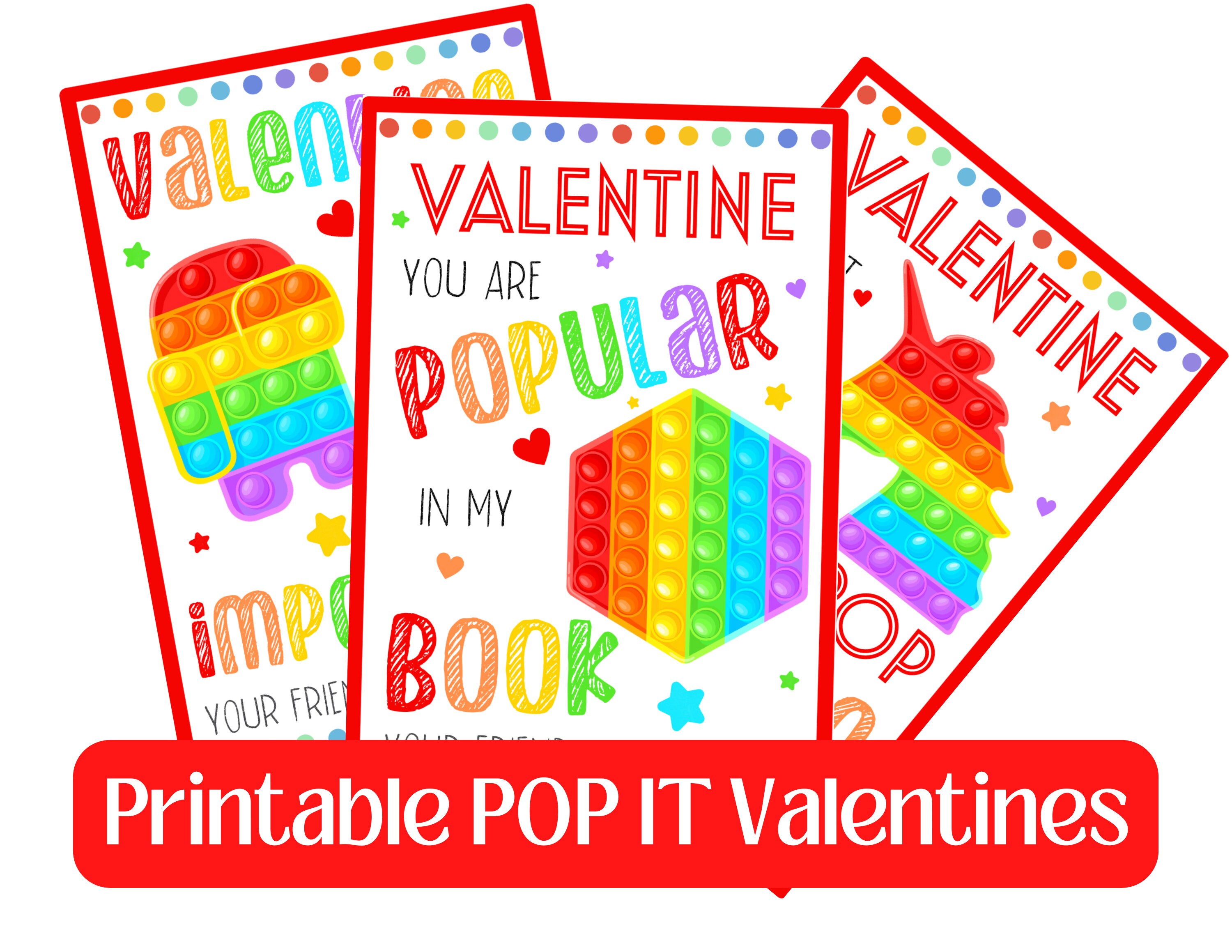 POP IT Valentines for Kids, School Valentines, Class Valentines ...